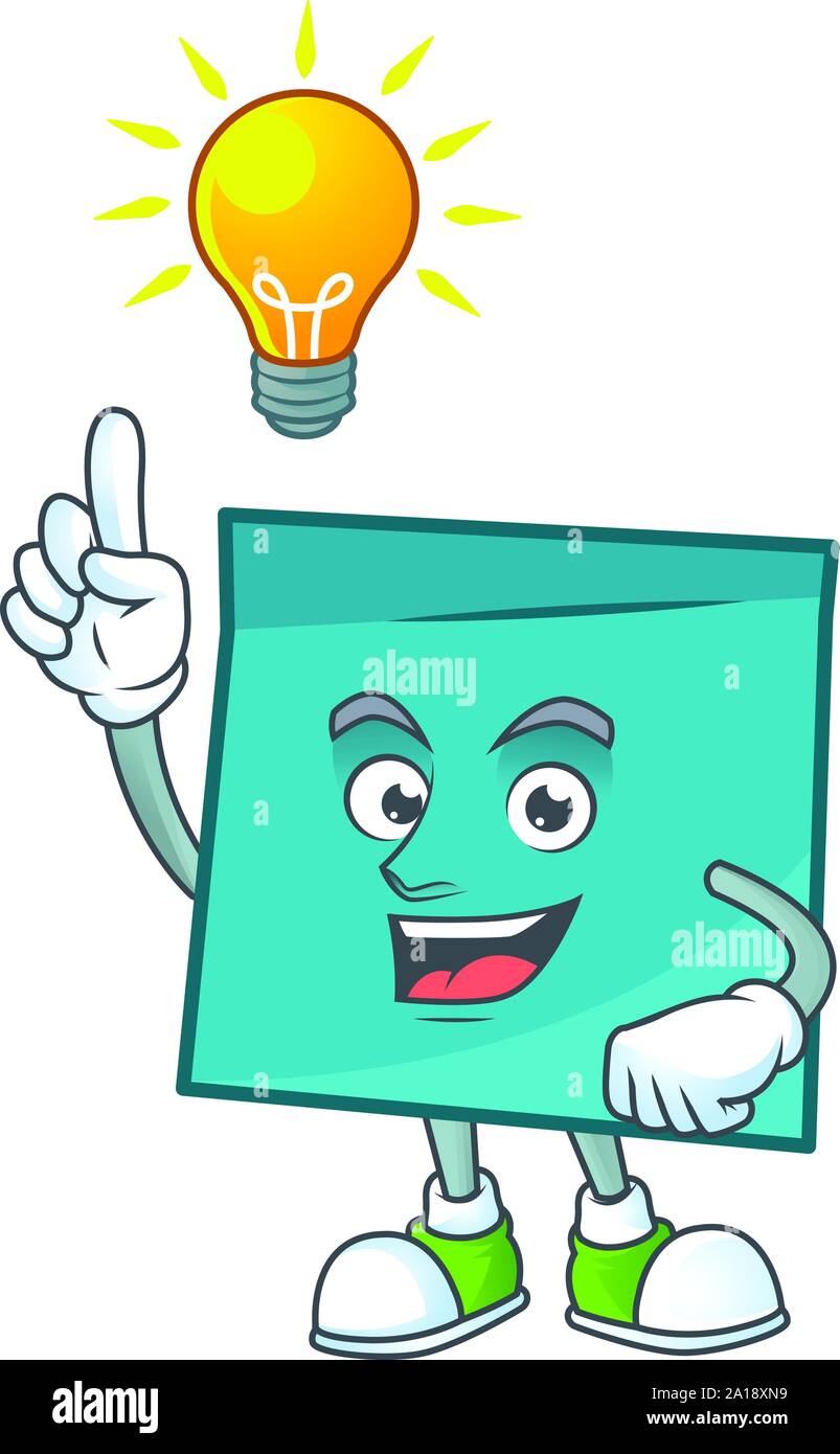 Have an idea rectangle sticker paper in cartoon character Stock Vector ...