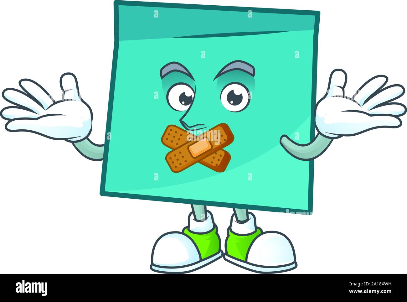 Silent rectangle sticker paper in cartoon character Stock Vector Image ...