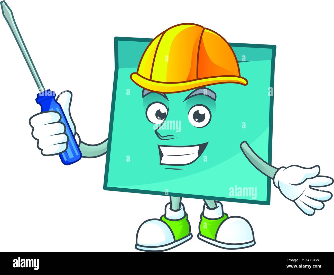 Automotive rectangle sticker paper in cartoon character Stock Vector ...