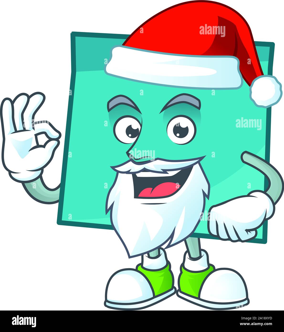 Santa rectangle sticker paper in cartoon character Stock Vector Image ...