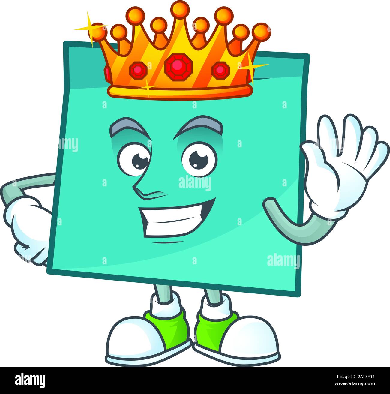 King rectangle sticker paper in cartoon character Stock Vector Image ...