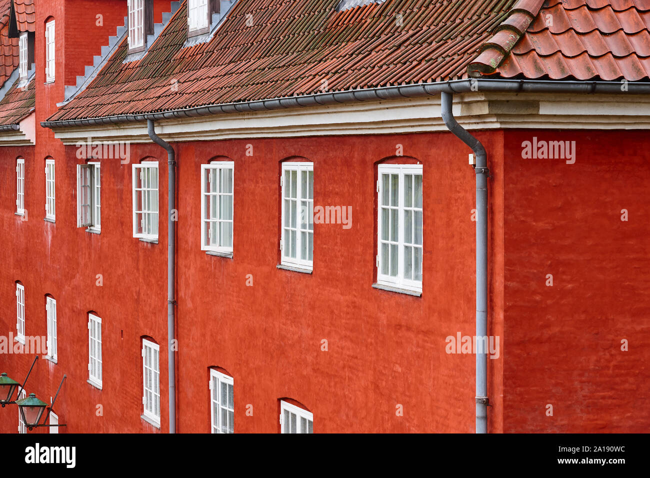 Copenhaguen traditional antique building facade . Kastellet fortress ...
