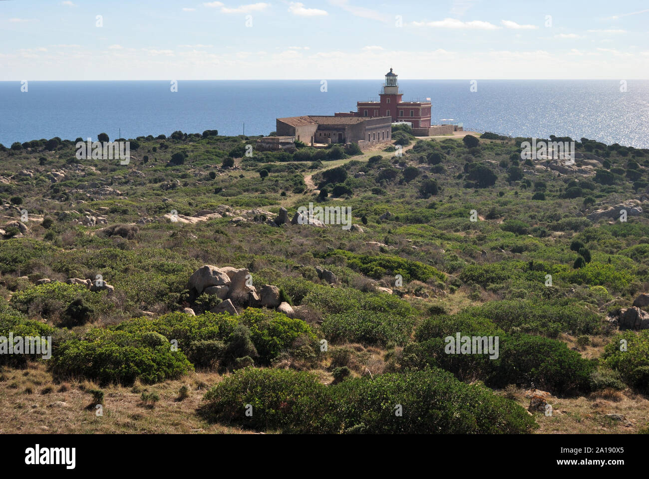 Lighthouse of Capo Spartivento Stock Photo - Alamy