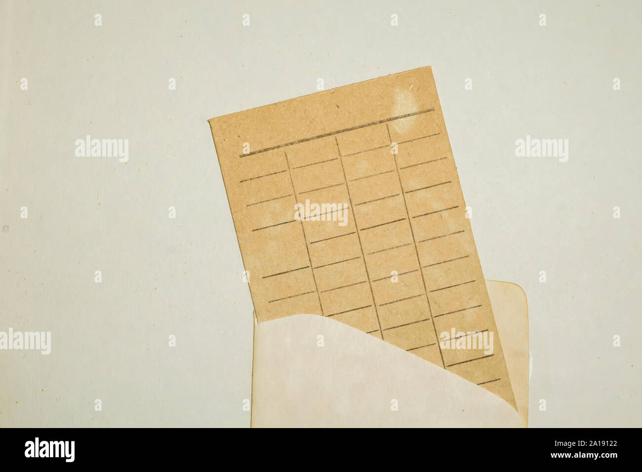 Vintage due date card, grunge paper texture Stock Photo - Alamy
