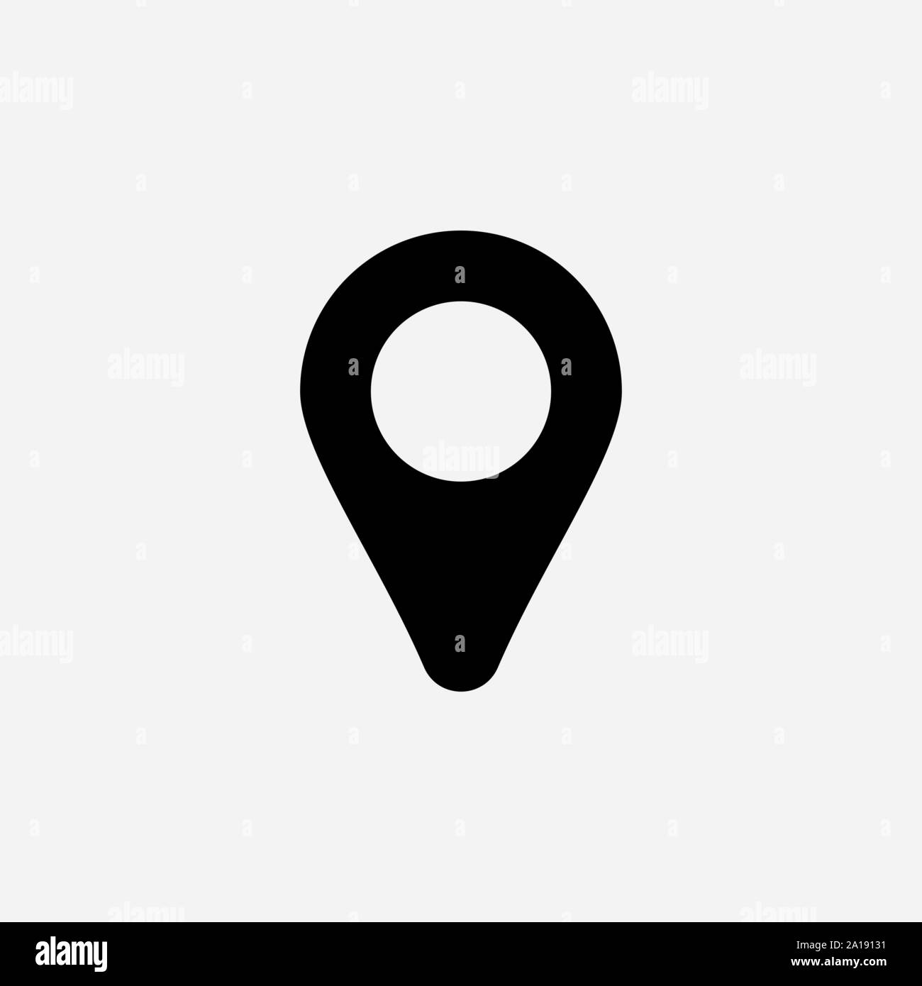 location black icon in flat style isolated on white background Stock ...