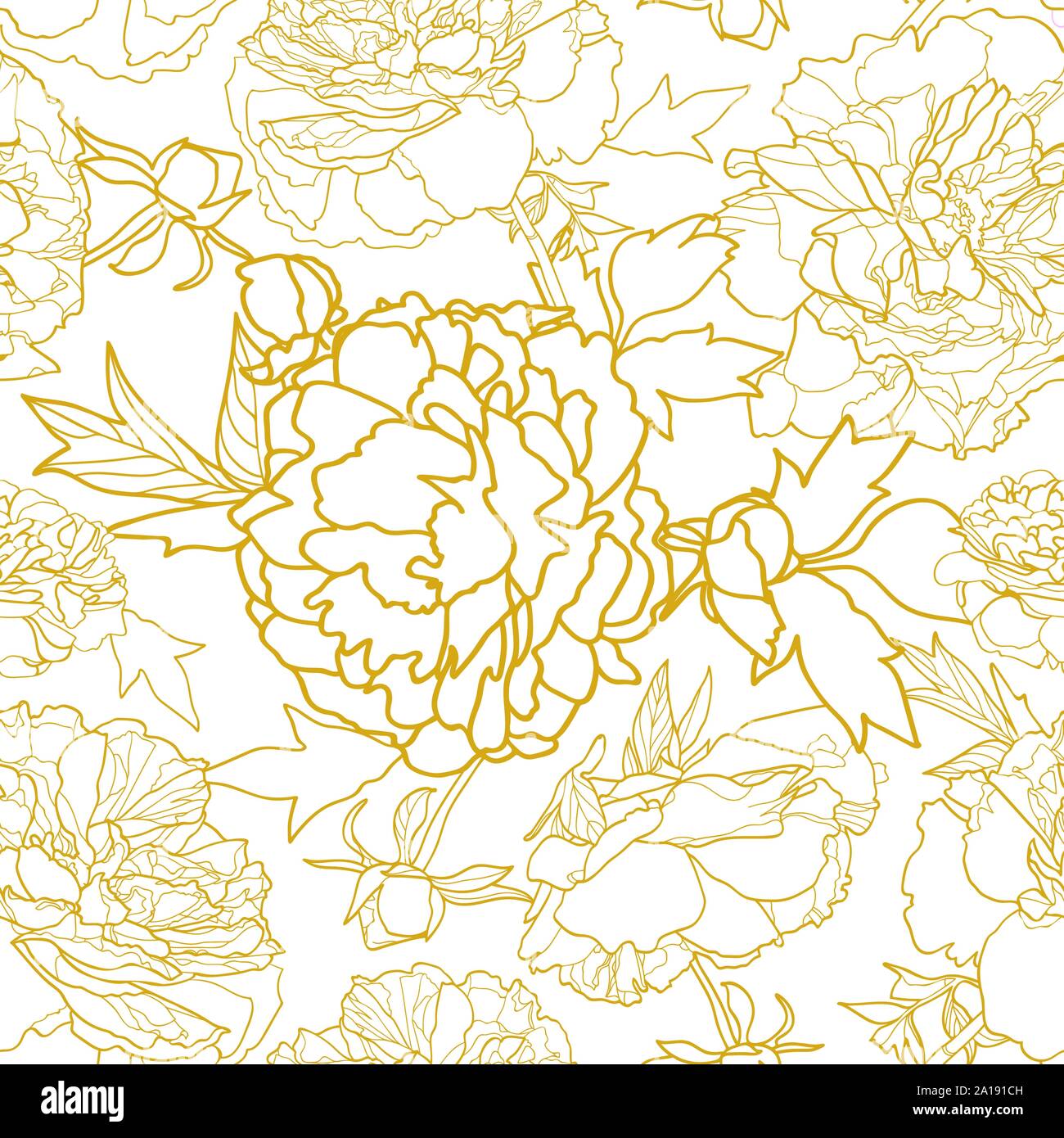 Golden peony Stock Vector Images - Alamy