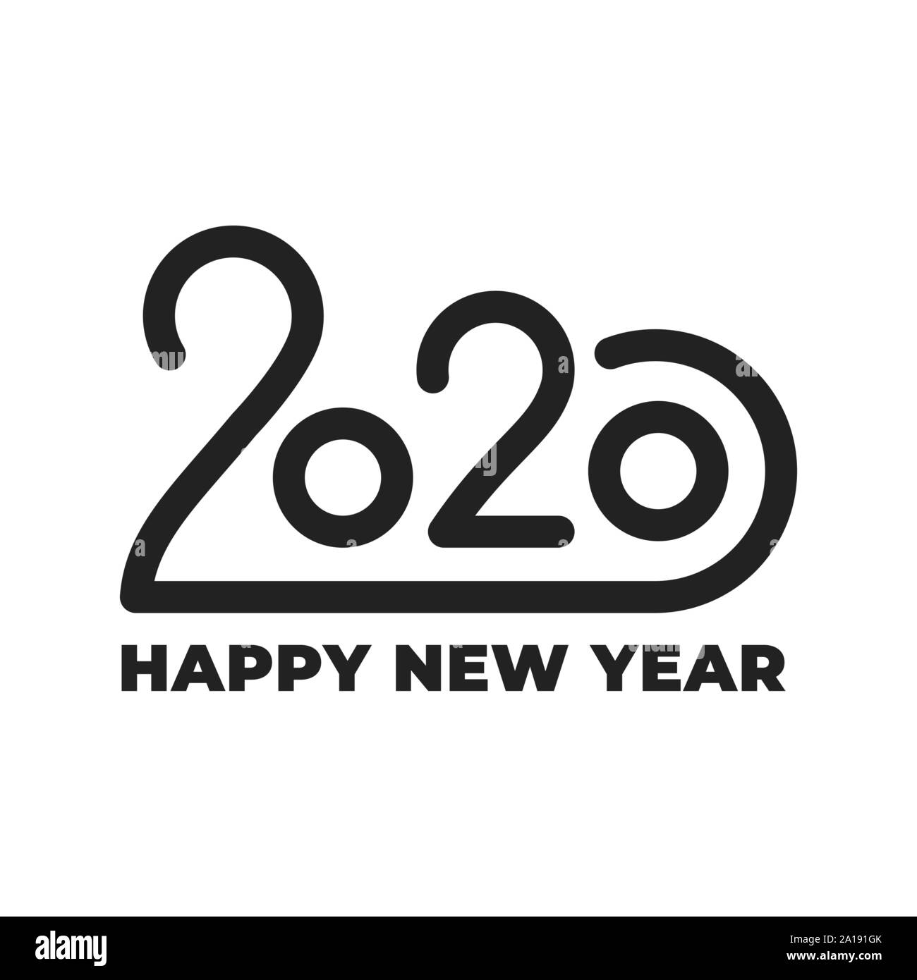 2020 New Year. Winter holiday lettering typography logo for New Year ...