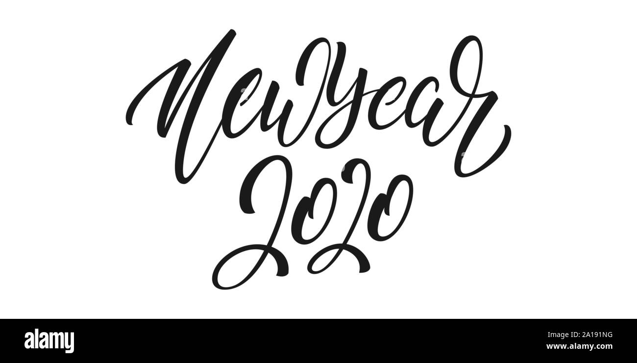 New Year 2020. Lettering calligraphy design for New Year celebration ...