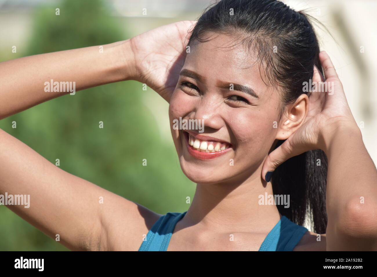 A Happy Female Woman Stock Photo - Alamy