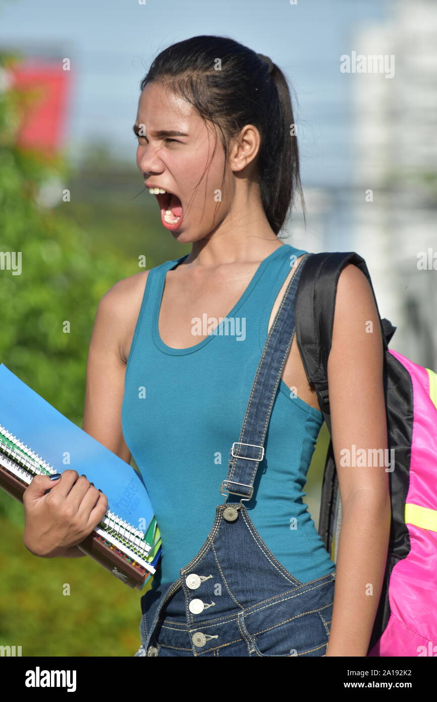 Mad pretty female student hi-res stock photography and images - Alamy