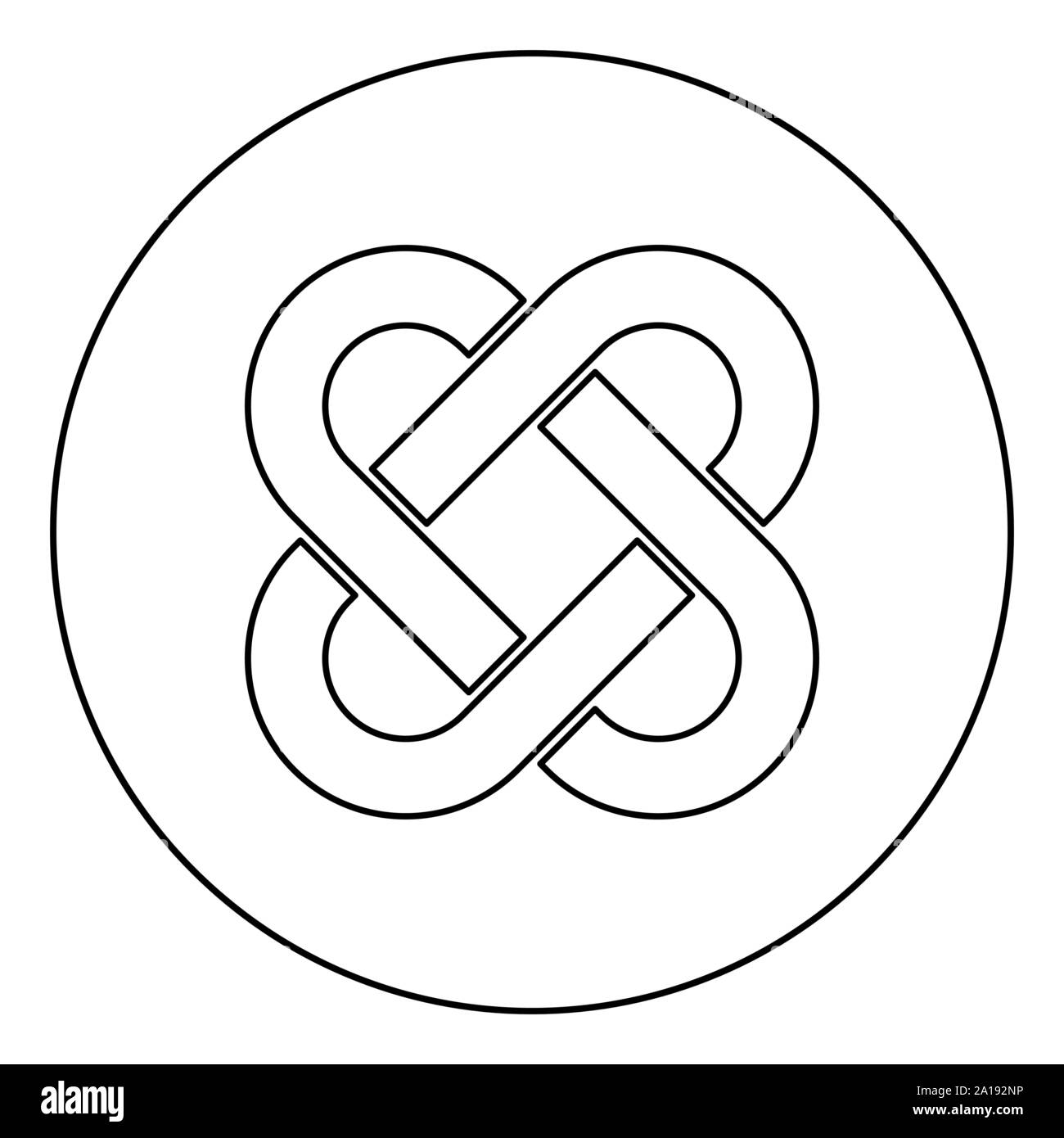 Celtic knot icon in circle round outline black color vector ...