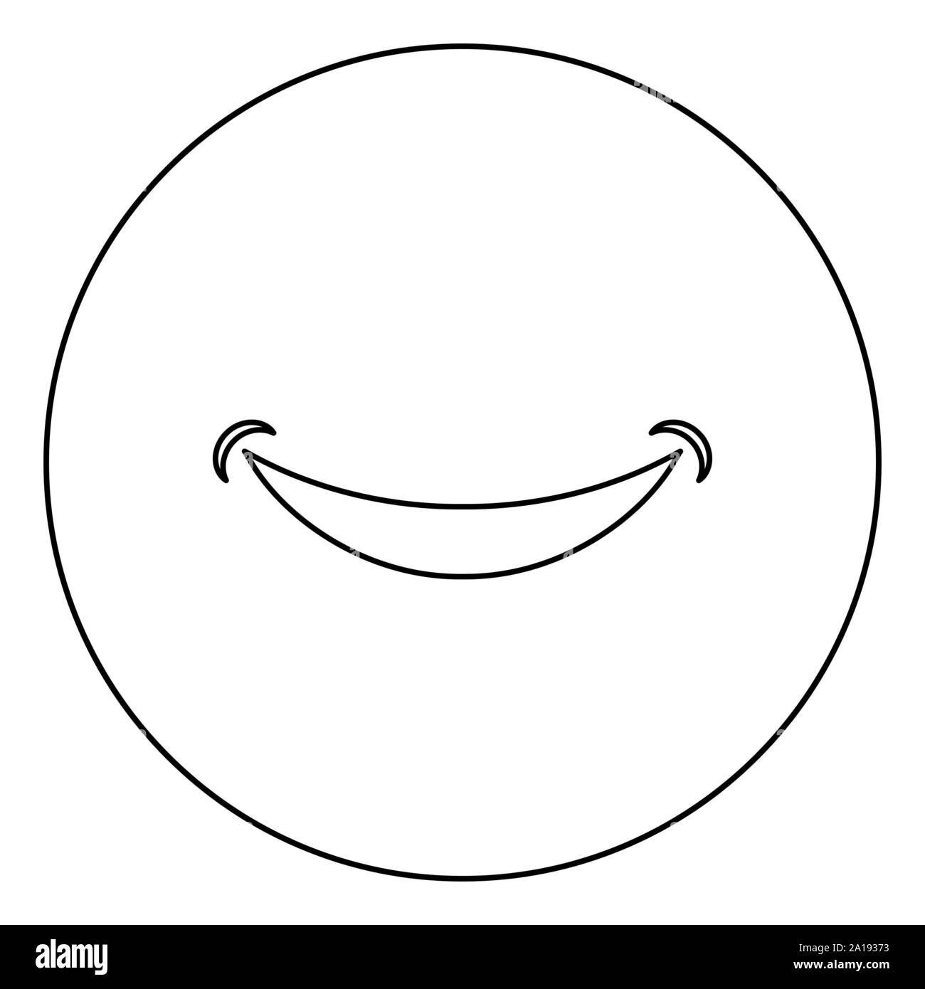 Smile Smlie doodle icon in circle round outline black color vector ...