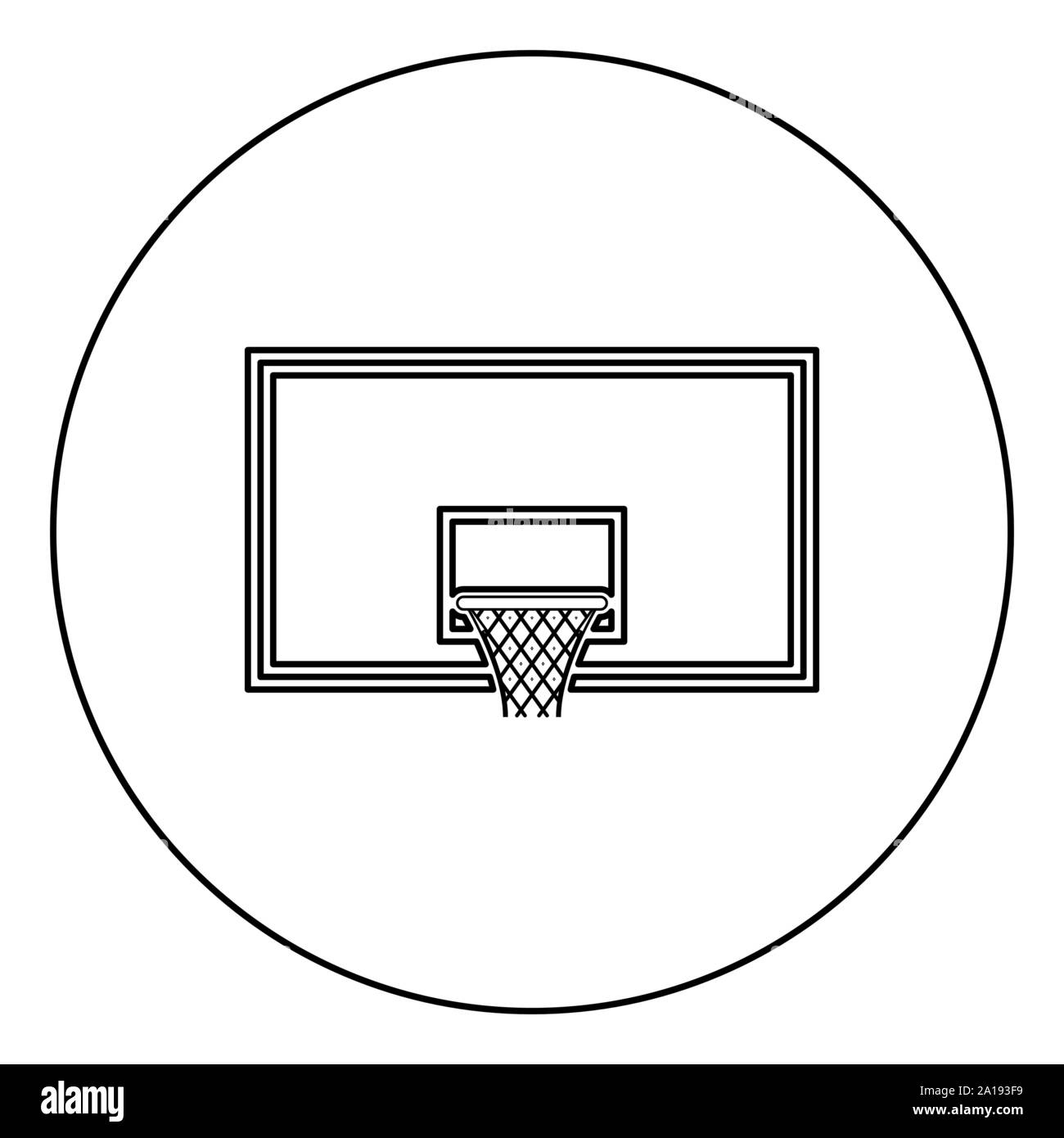 Basketball backboard Basketball hoop on backboard icon in circle round ...