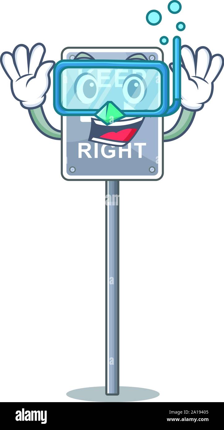 Diving keep right isolated in the cartoon Stock Vector Image & Art - Alamy