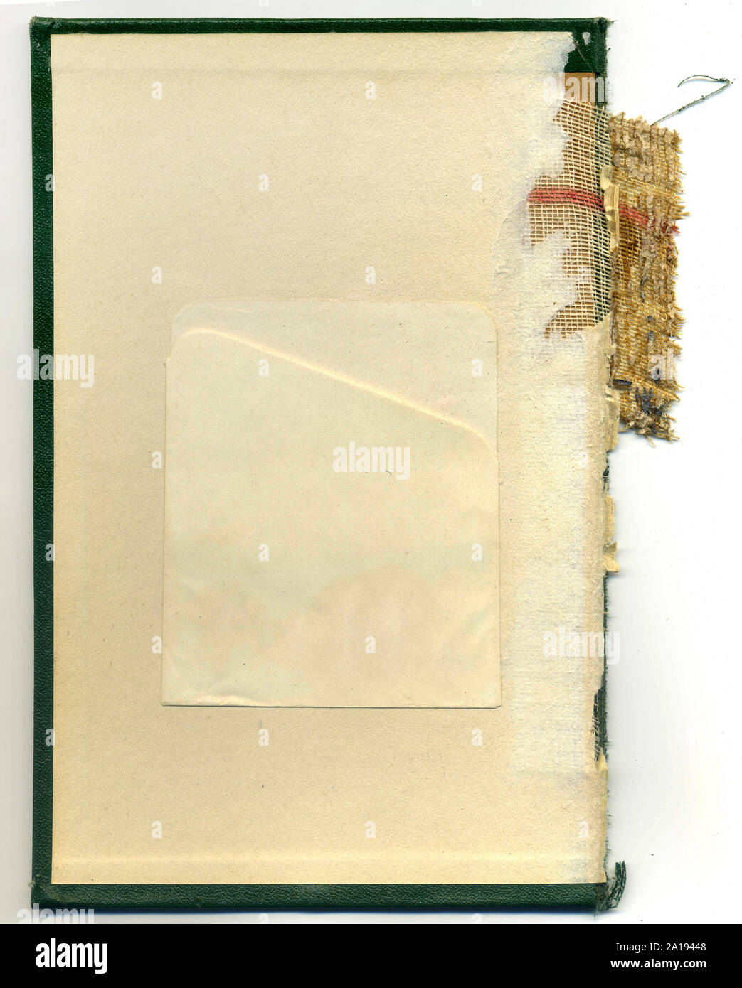 Vintage inside book cover page with library due date card pocket Stock ...