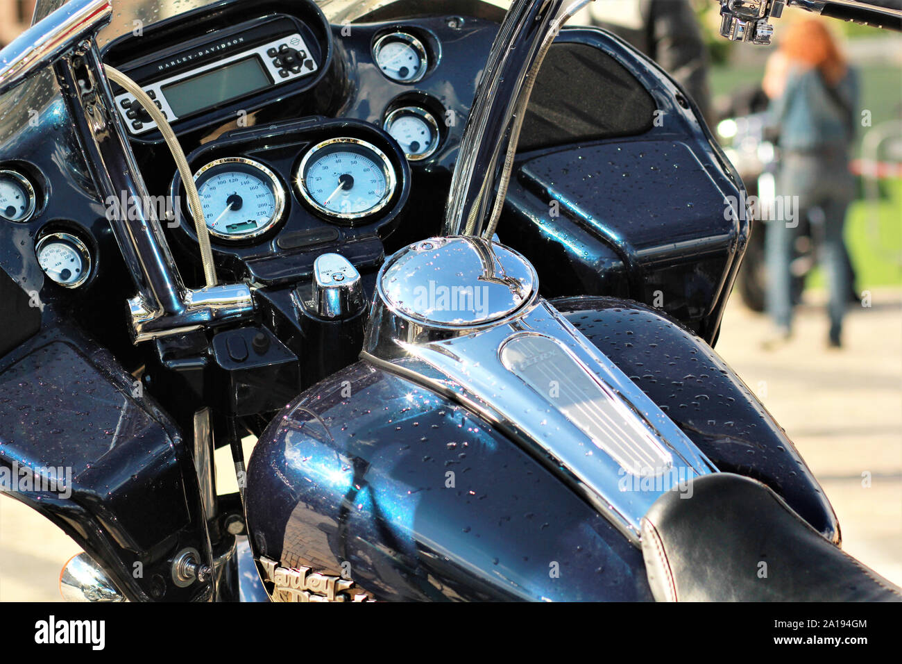 Motorbike dashboard with many indicators Stock Photo - Alamy