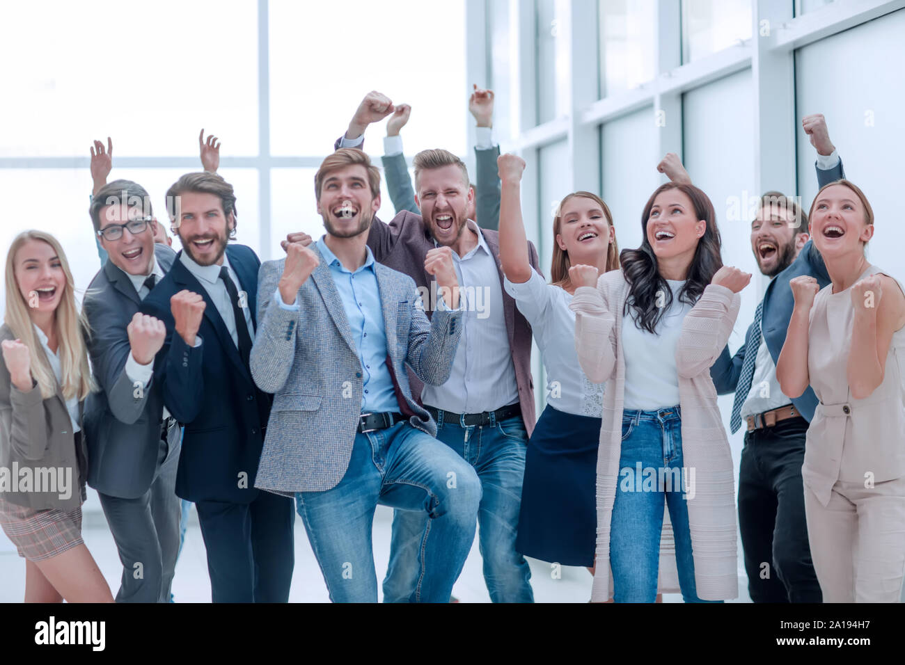 close up. a group of jubilant young people standing together Stock ...