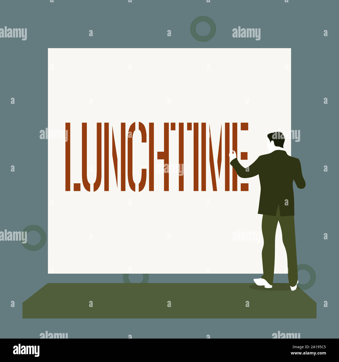 Handwriting text writing Lunchtime. Conceptual photo Meal in the middle ...