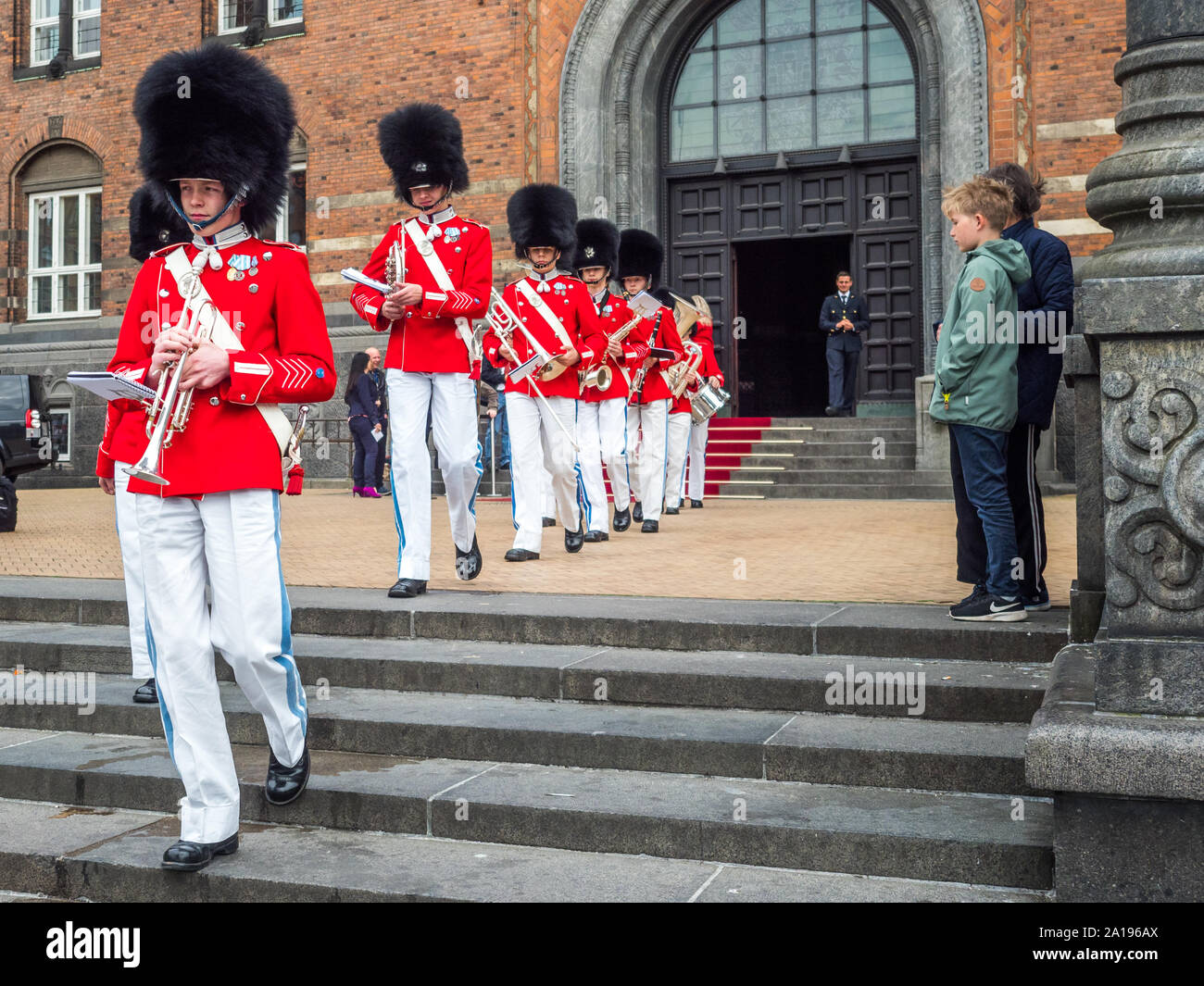 Copenhagen, Denmark - May 28, 2019: The Tivoli Gardens Youth Guard band ...