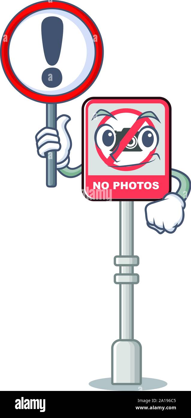 With sign no camera stuck to cartoon door Stock Vector Image & Art - Alamy