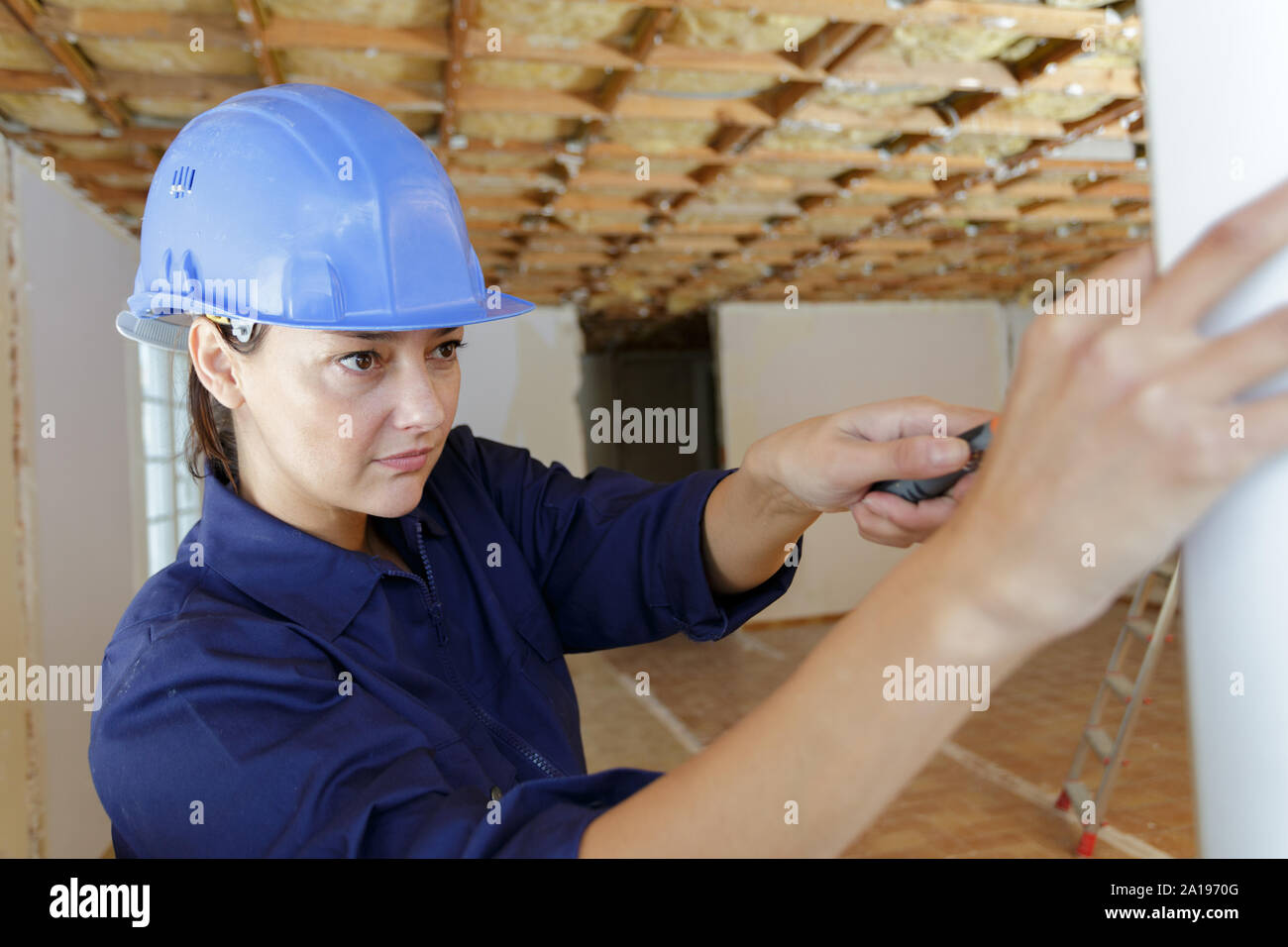 a woman builder at work Stock Photo - Alamy