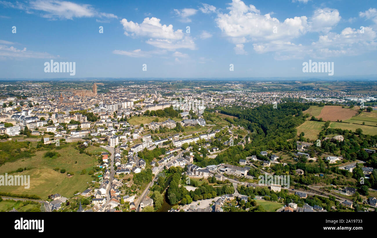 Aerial view of Rodez city in the Aveyron, France Stock Photo - Alamy