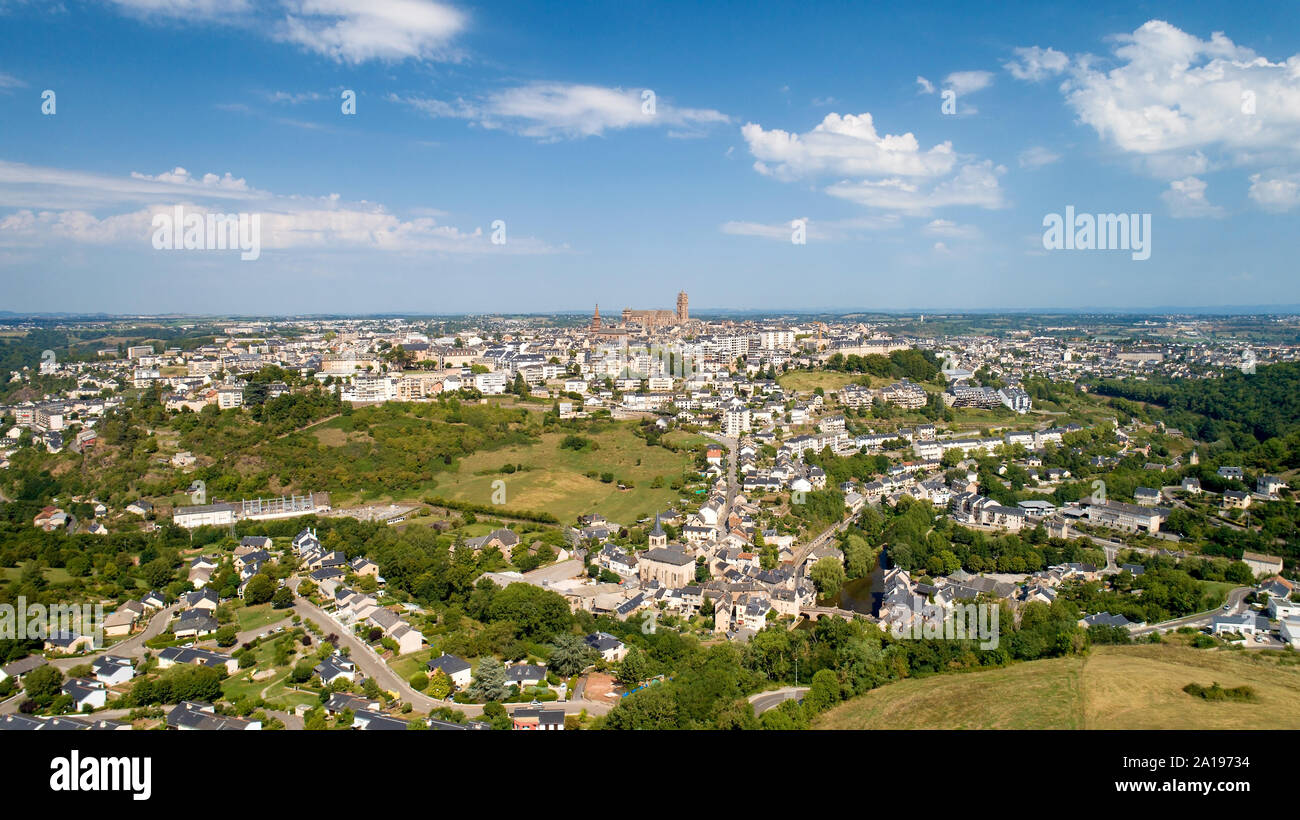 Aerial photo of Rodez city in the Aveyron, France Stock Photo - Alamy