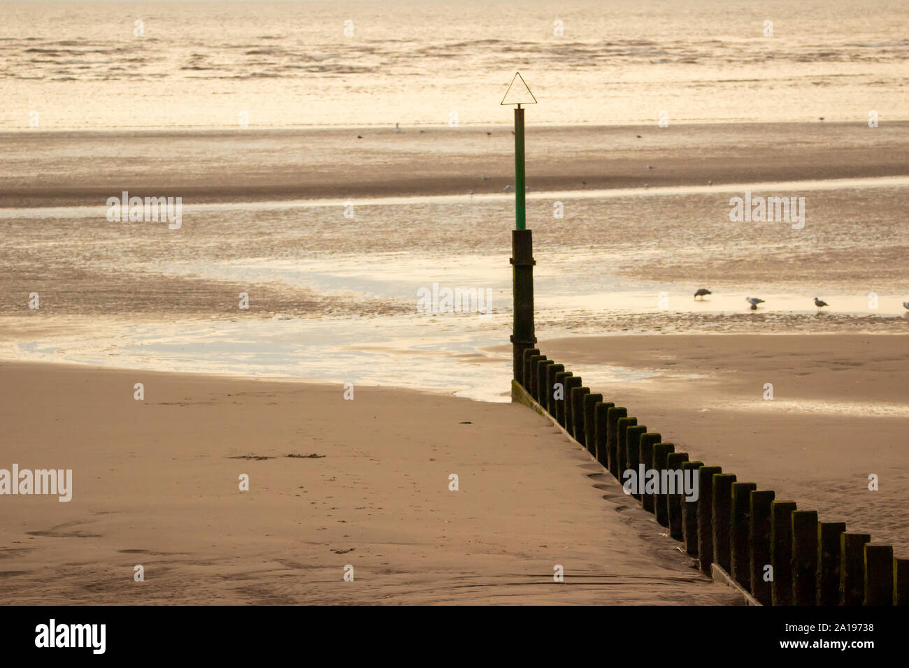Beautiful sunset in Rhyl Beach Wales UK Stock Photo - Alamy