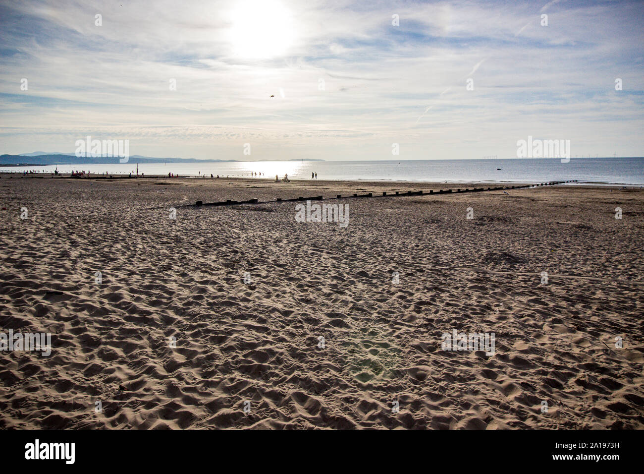 Beautiful sunset in Rhyl Beach Wales UK Stock Photo - Alamy