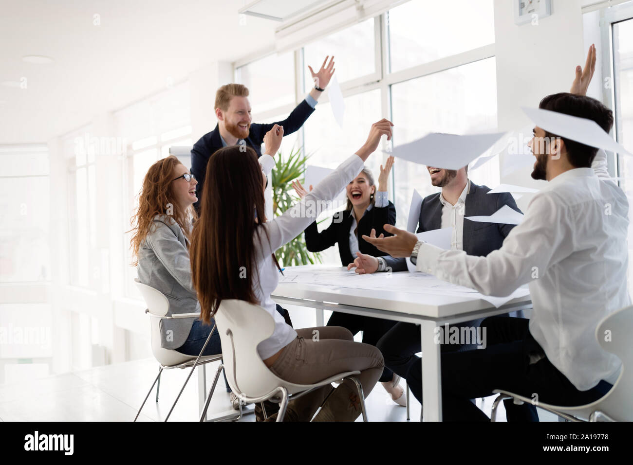 Happy successful project team hi-res stock photography and images - Alamy