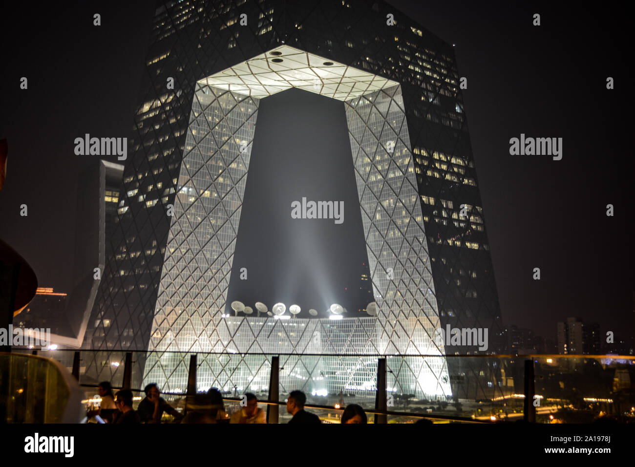 BEIJING, CHINA-China Central Television (CCTV) Headquarters at night ...