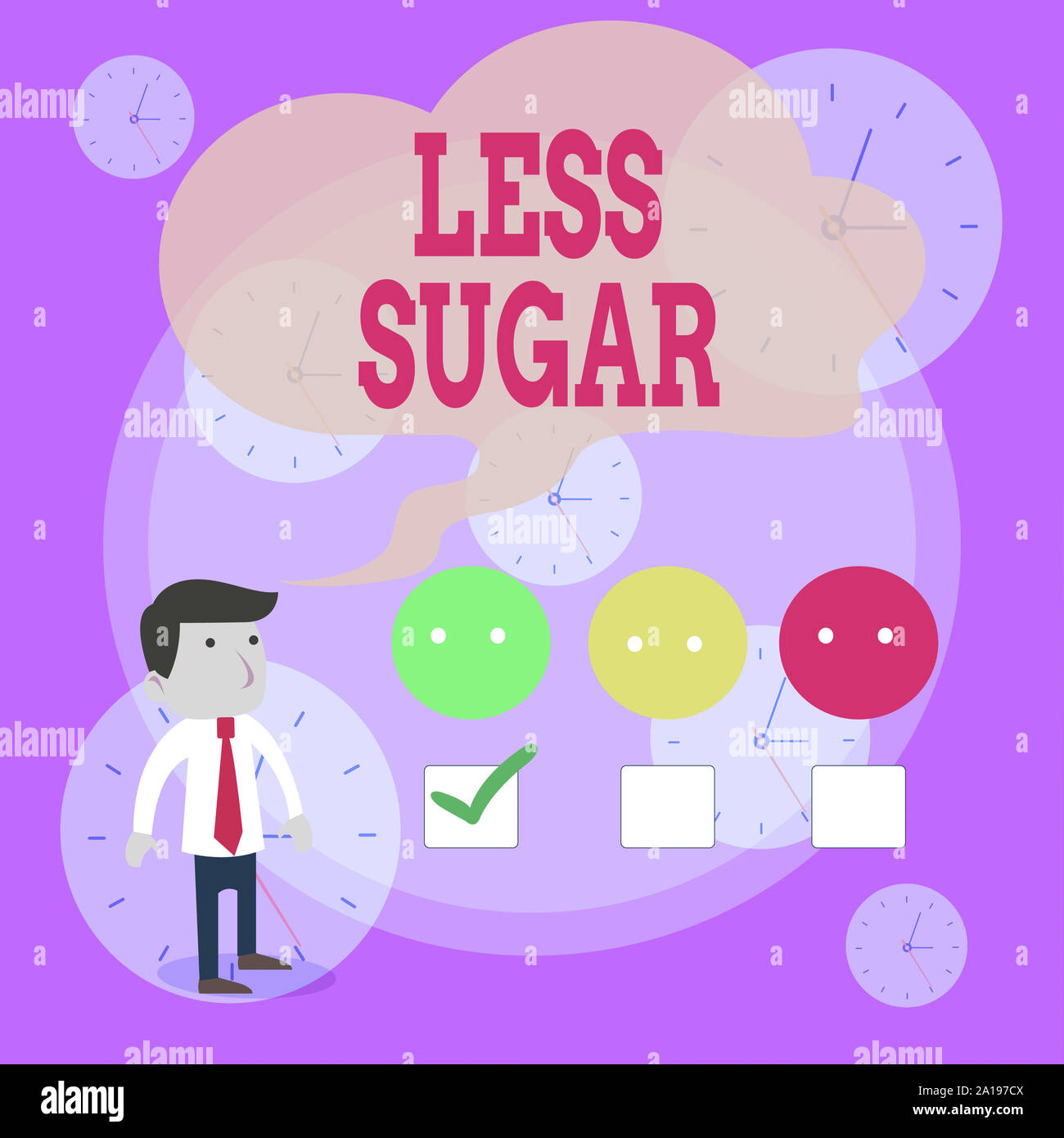 Writing note showing Less Sugar. Business concept for Lower volume of ...