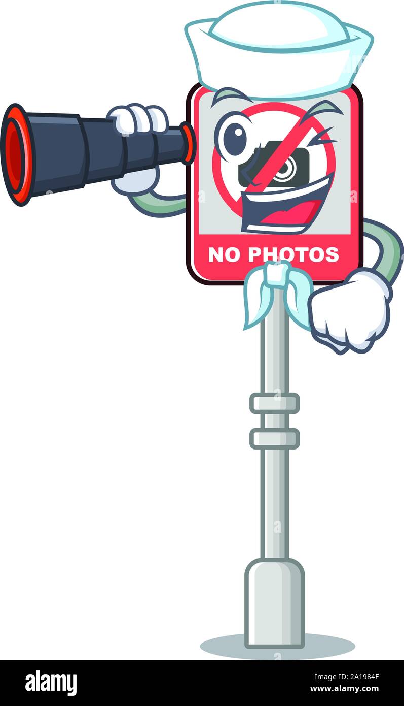 Sailor with binocular no camera isolated with the cartoon Stock Vector ...