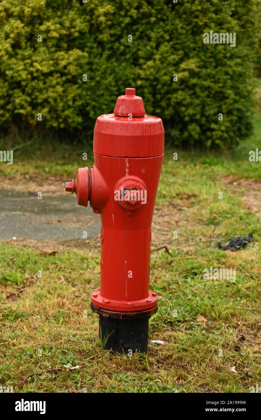american fire hydrants placed in open field to secure the neighboured ...