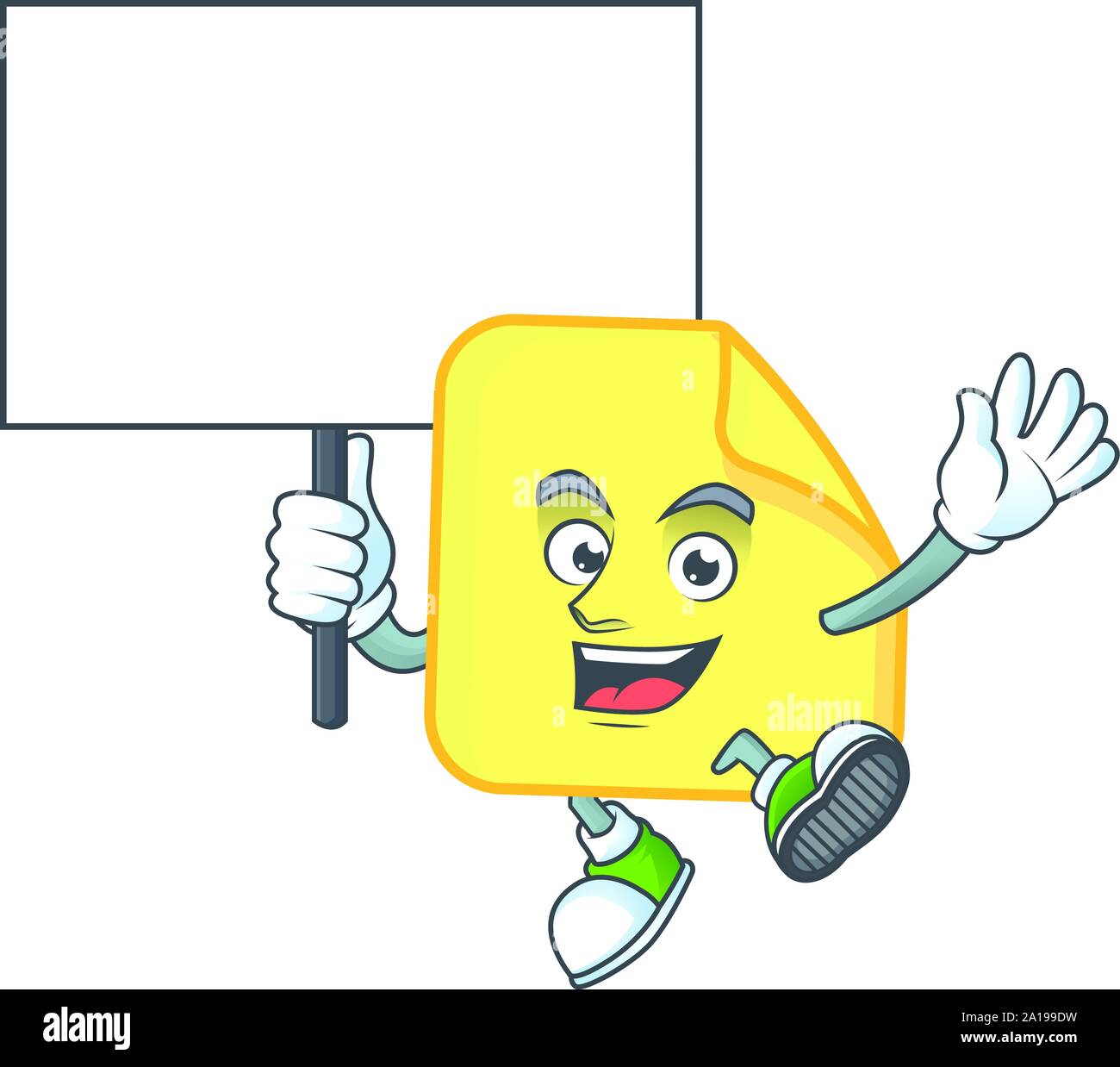 Bring board rounded sticker paper cartoon with mascot Stock Vector ...