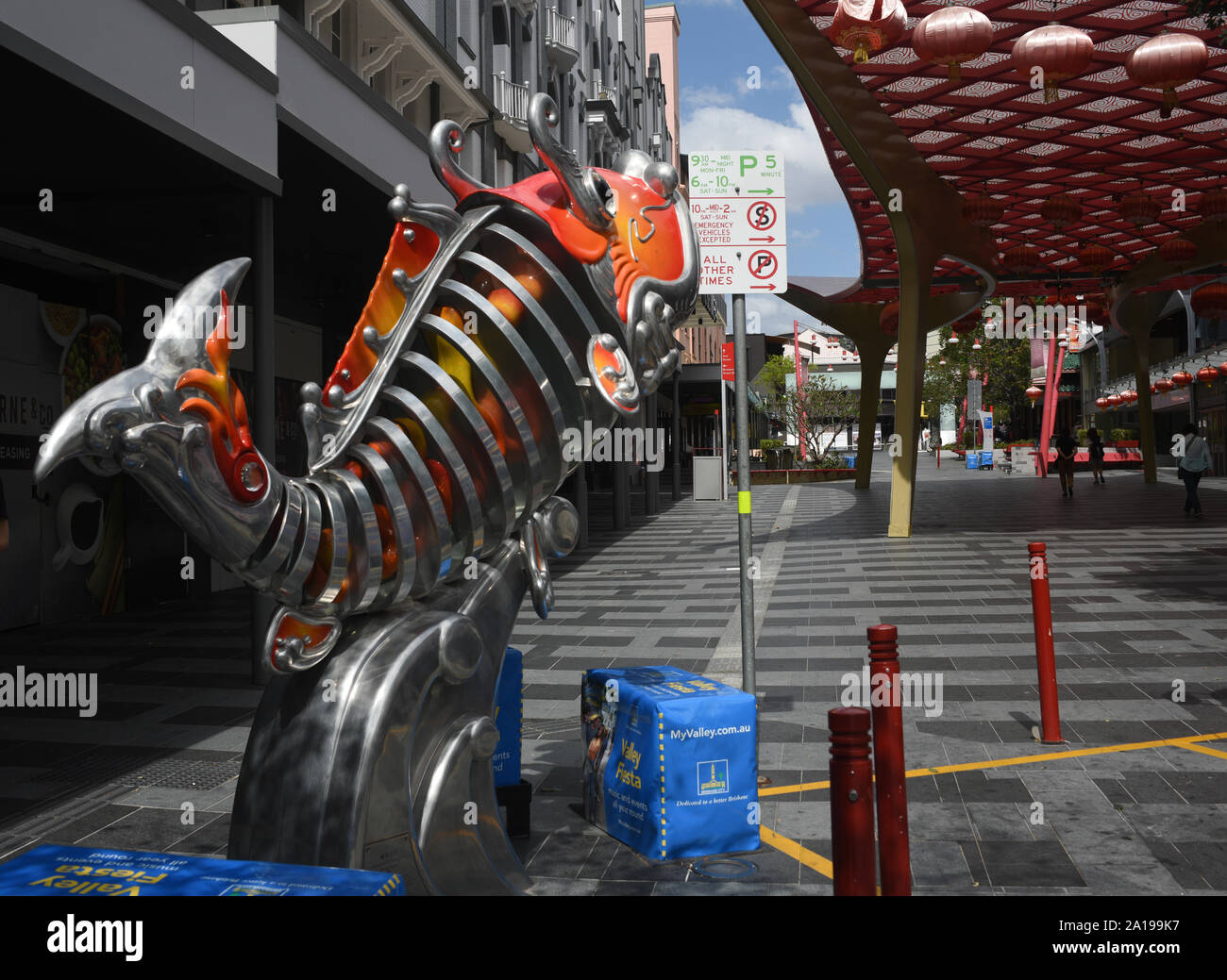 Fortitude Valley, Brisbane, Australia: Fish sculpture at Chinatown ...