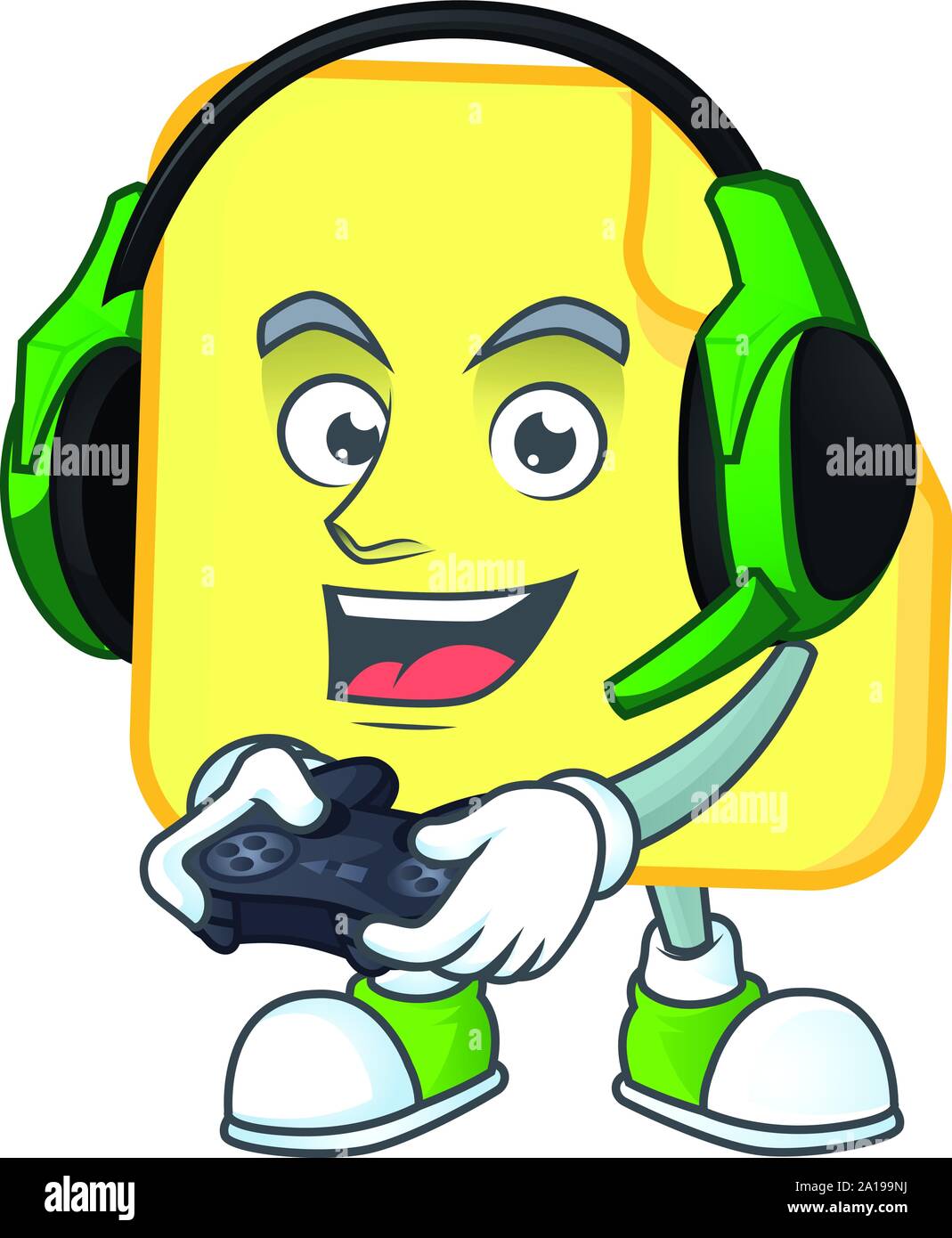 Gaming rounded sticker paper cartoon with mascot Stock Vector Image ...