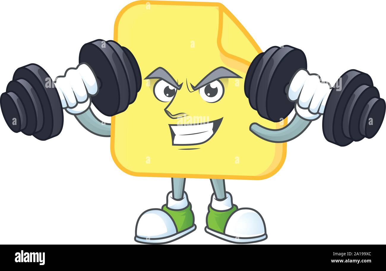 Fitness rounded sticker paper cartoon with mascot Stock Vector Image ...