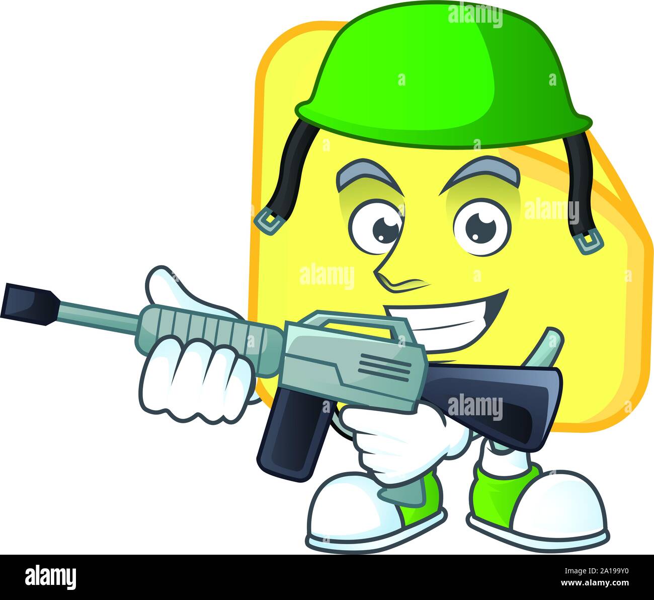 Army rounded sticker paper cartoon with mascot Stock Vector Image & Art ...