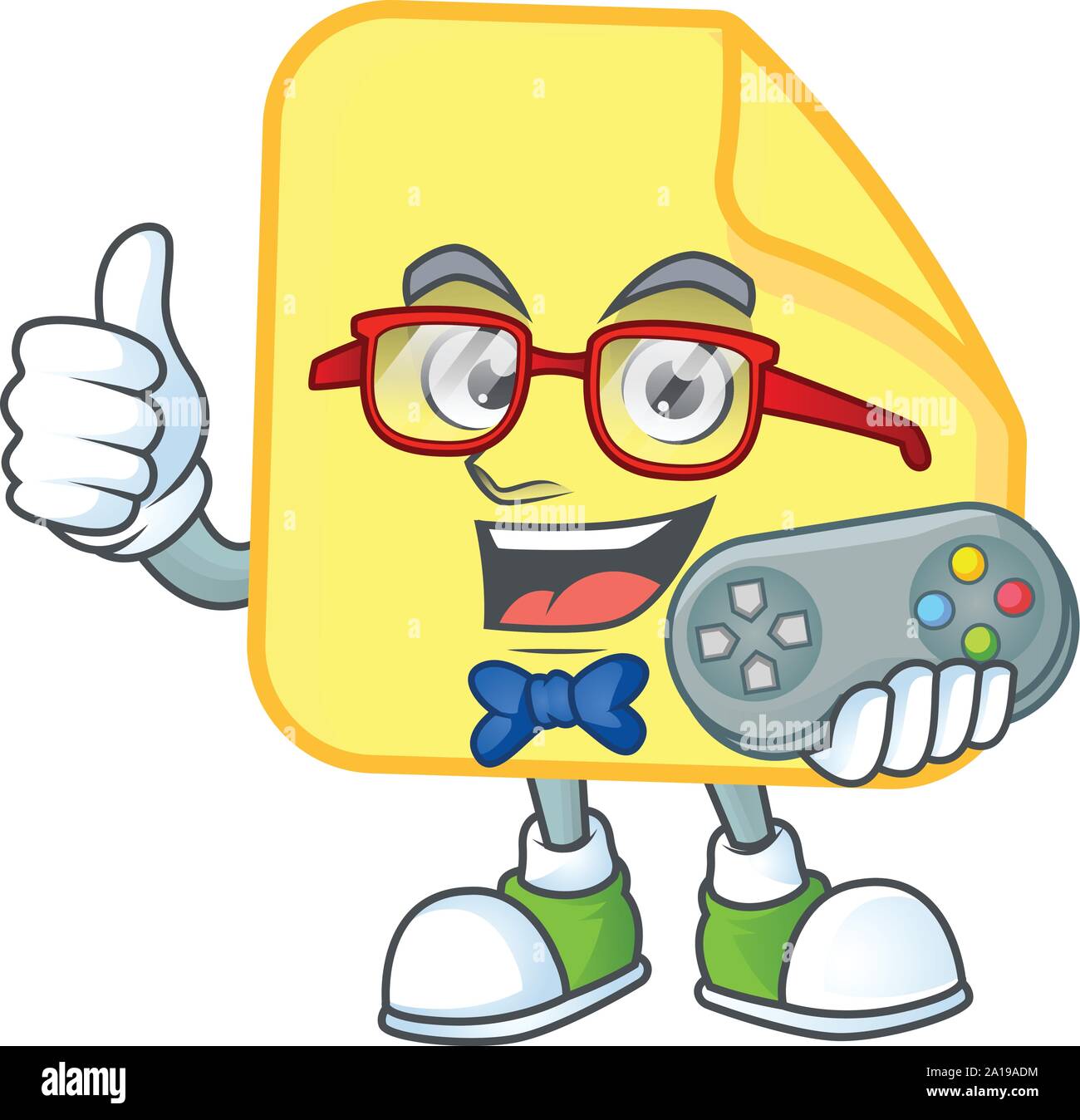 Gamer rounded sticker paper cartoon character style Stock Vector Image ...