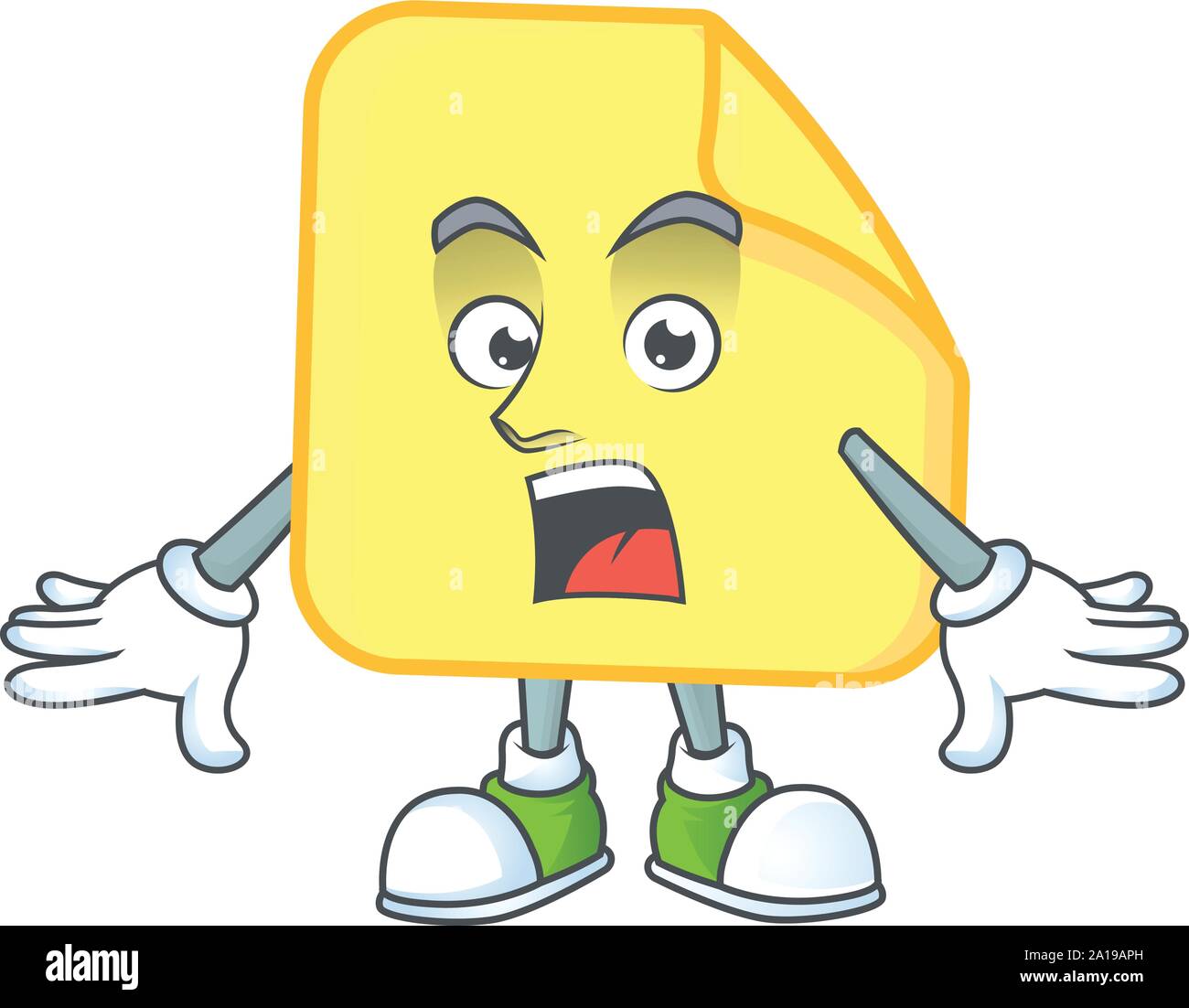 Surprised rounded sticker paper cartoon character style Stock Vector ...