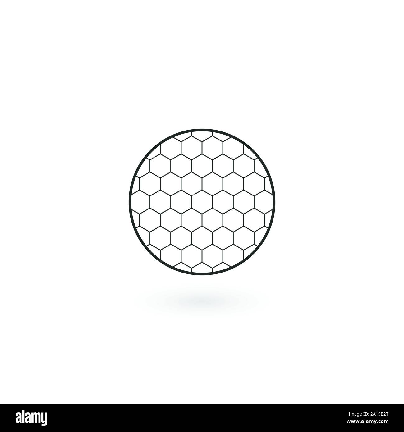 Abstract Circle nano technology hexagonal net structure. Logo element ...