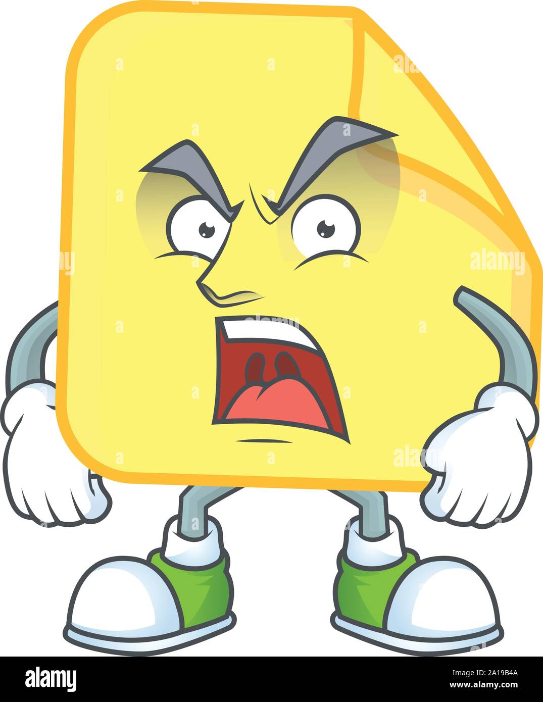 Angry rounded sticker paper cartoon character style Stock Vector Image ...