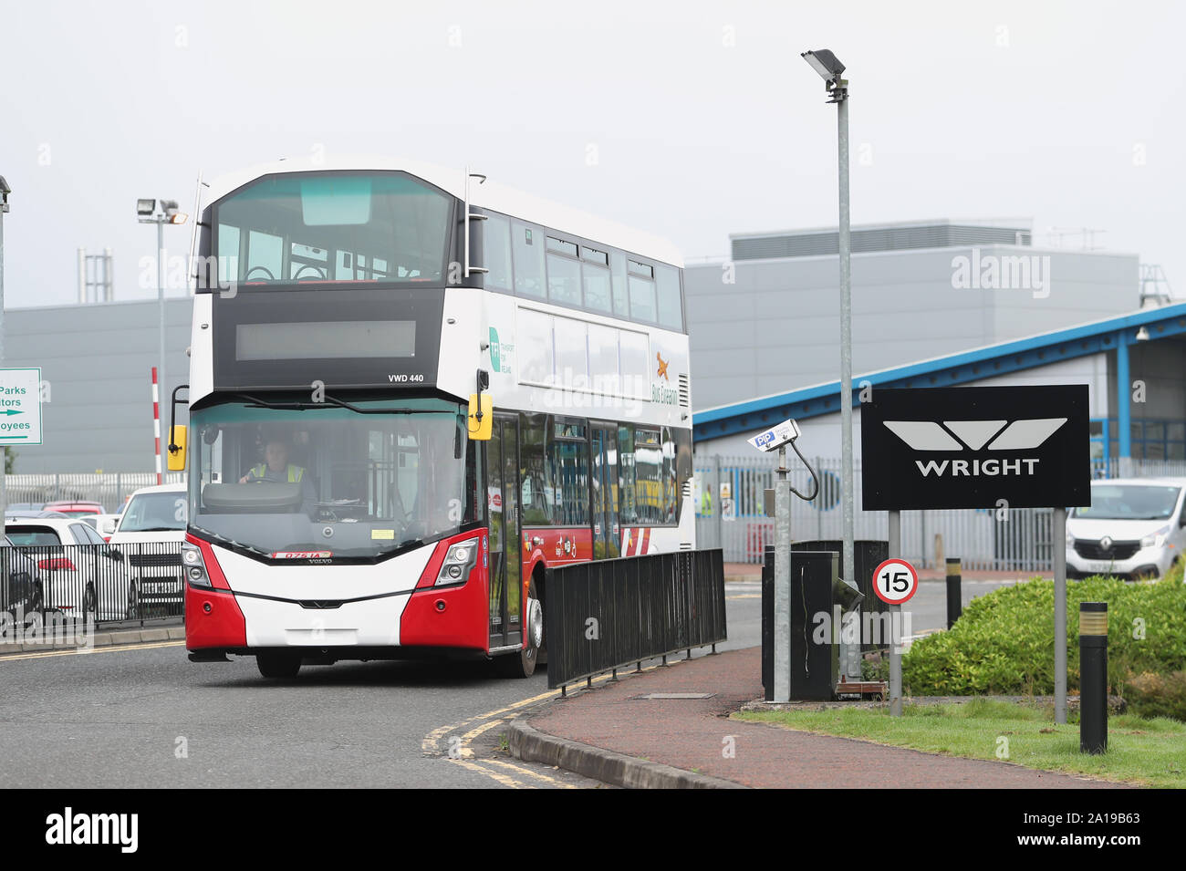 A completed bus eireann bus leaves wrightbus plant hi-res stock ...