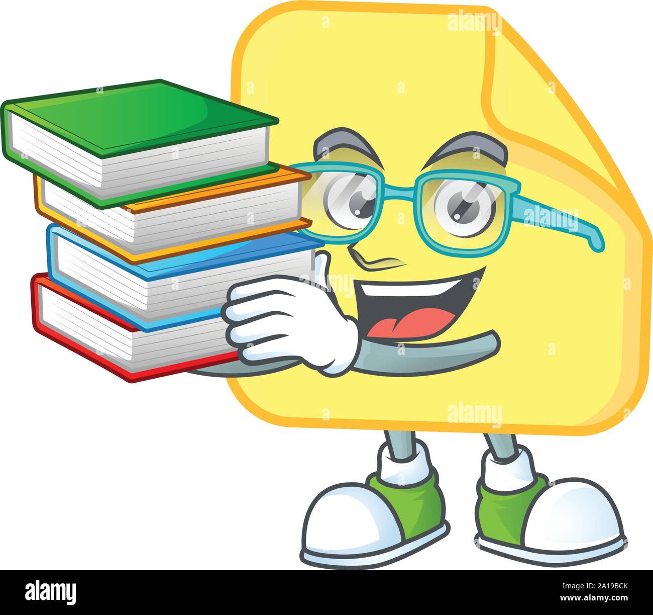 Student with book rounded sticker paper on white background Stock ...