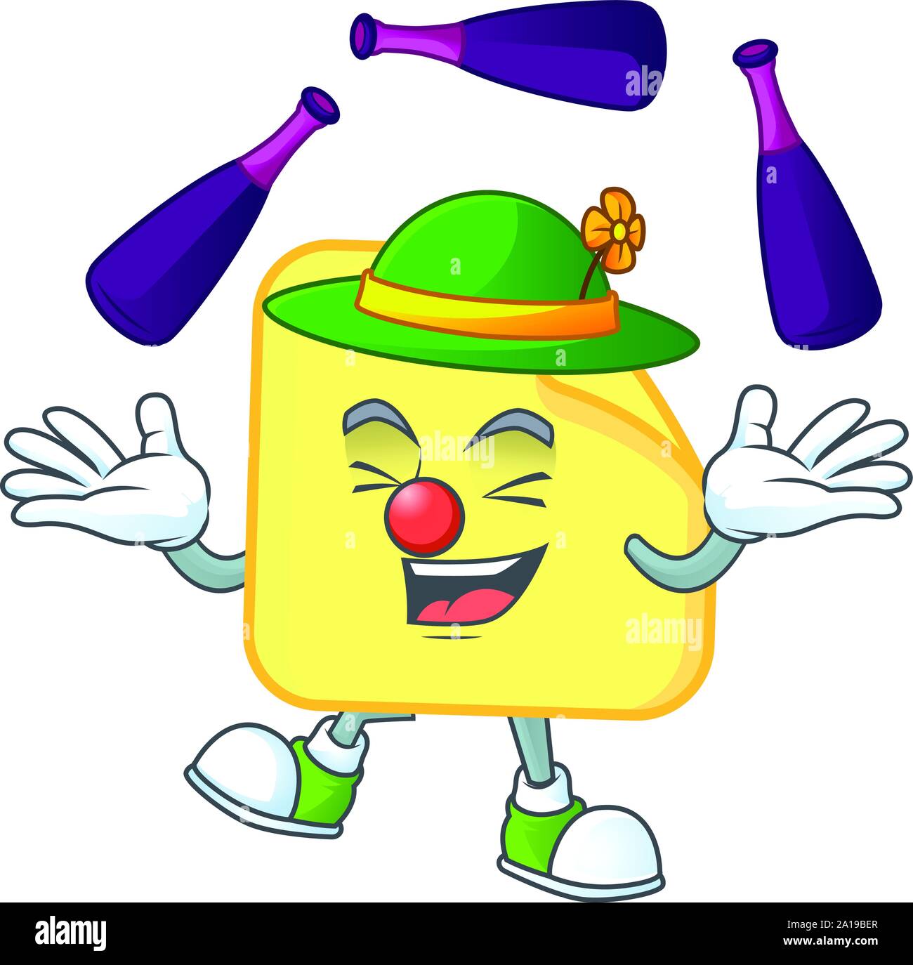 Juggling rounded sticker paper on white background Stock Vector Image ...