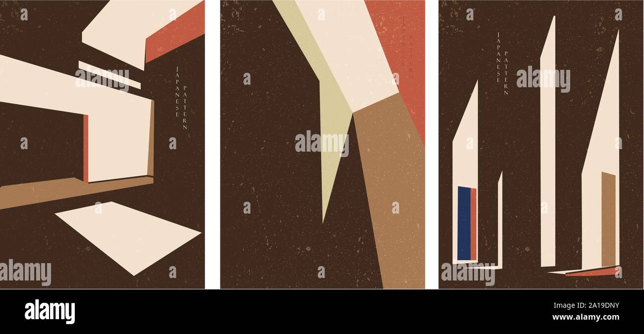 Building background with geometric pattern vector. Exterior template ...