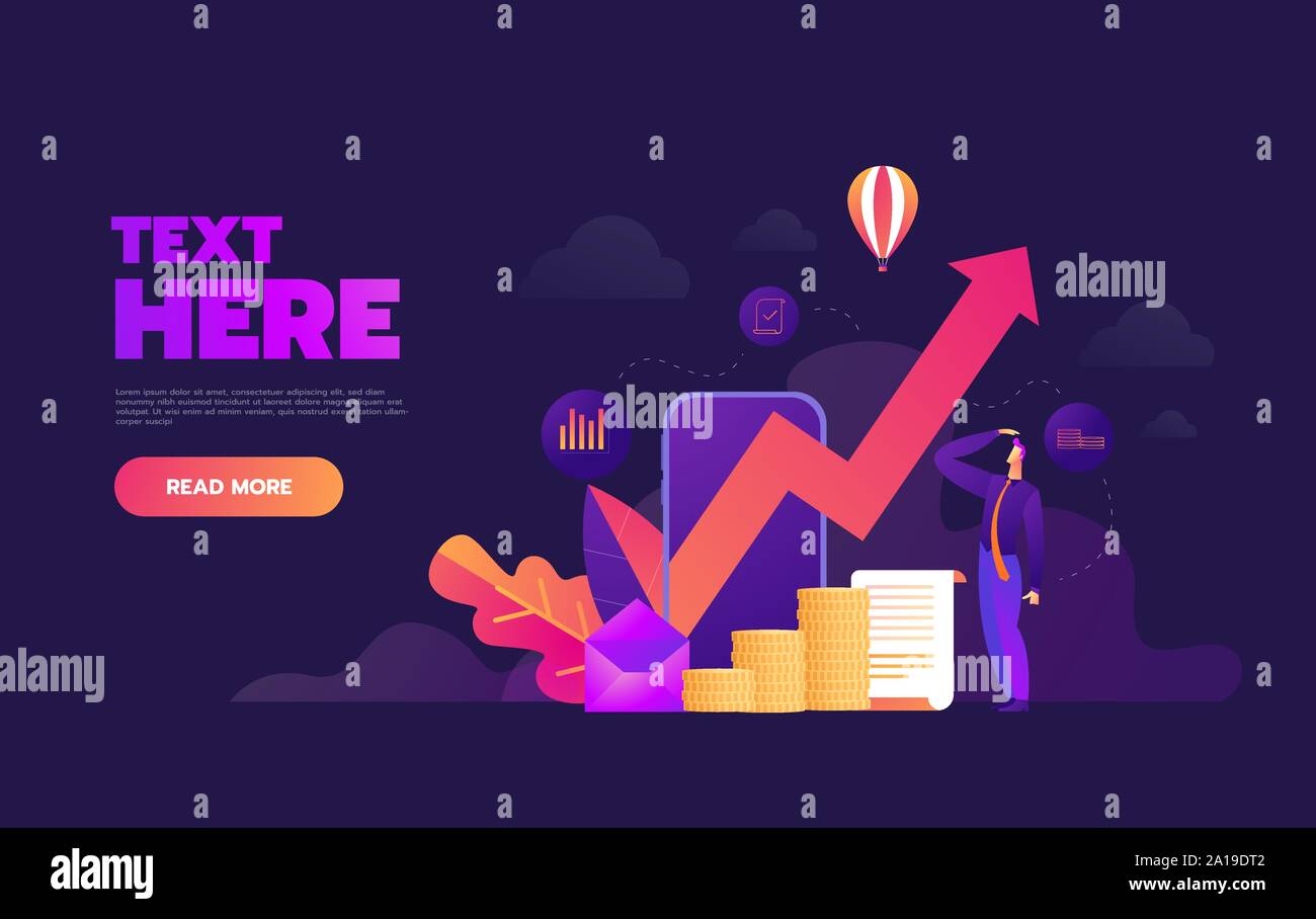 Business growthing graph on smartphone application,vector illustration ...