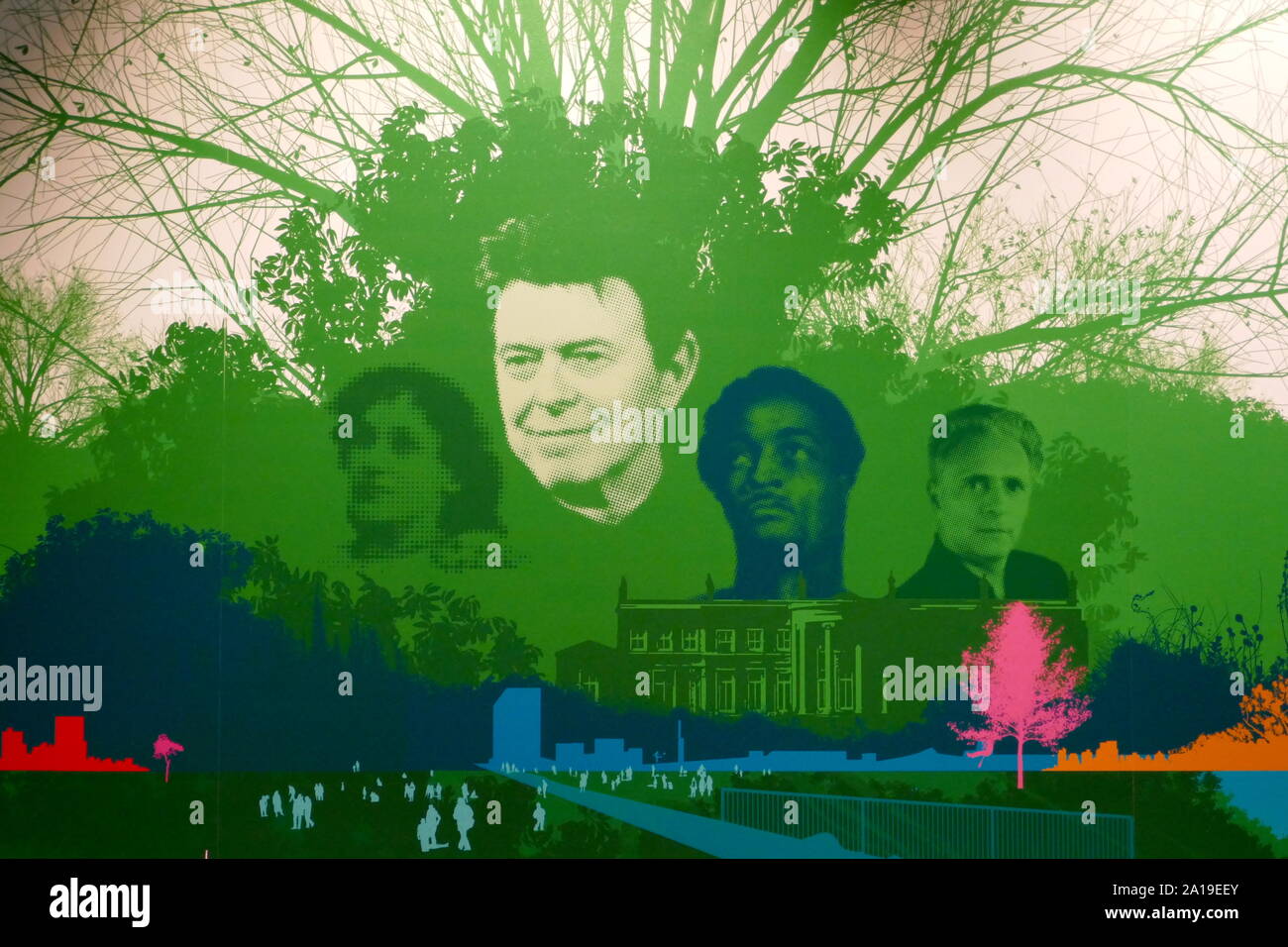 A mural in Bromley Library celebrating the artist and musician David ...