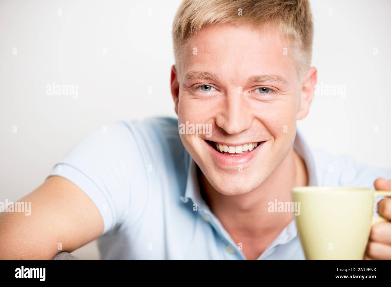 Closeup handsome man laughing smiling hi-res stock photography and ...